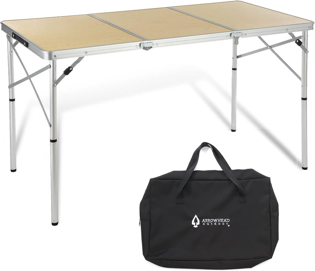 4’ ft Heavy-Duty Portable Aluminum Frame Folding Table w/Leveling Feet ...